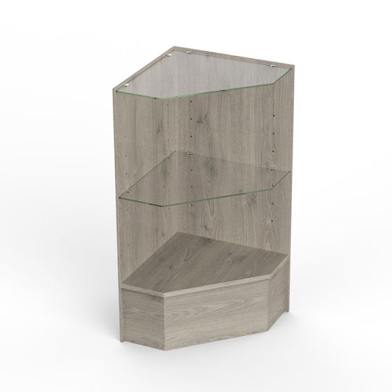 Small Corner Display Case | Retail Display with Glass Shelves ...