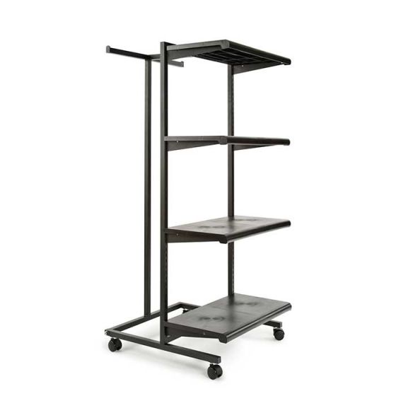Two Way Display Rack with Shelves and T-Bar Subastral