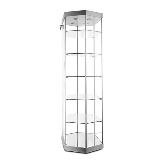 Large Hexagonal Display Case | LED Lit Retail & Collectible Tower Subastral