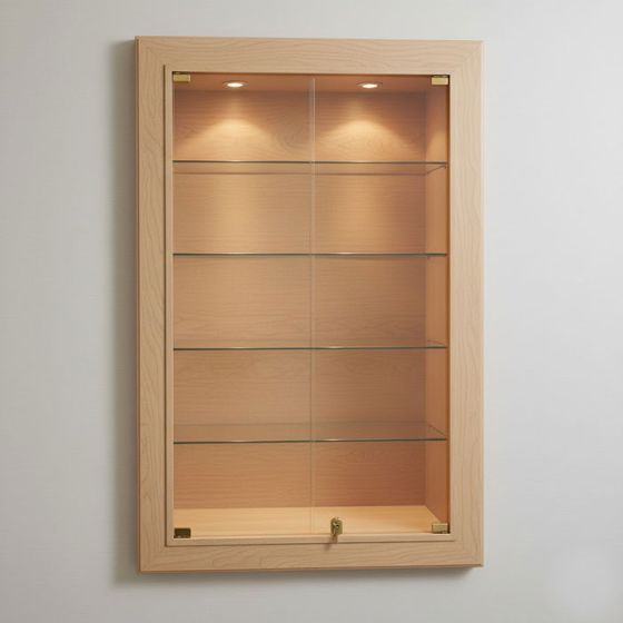 Recessed Wall Display Case with LED Lights | Locking & Built-In Subastral