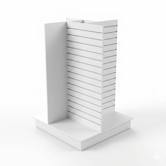 Slatwall Pinwheel Display | 4-Sided Slatwall Floor Fixture Subastral