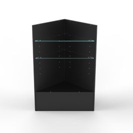 Corner Display Unit | Triangular Retail Display Case with Glass Shelves ...