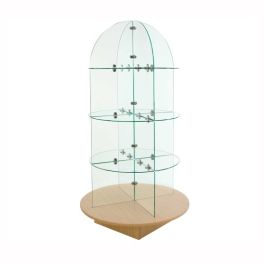 Revolving Glass Cube Tower | Glass Merchandiser Subastral
